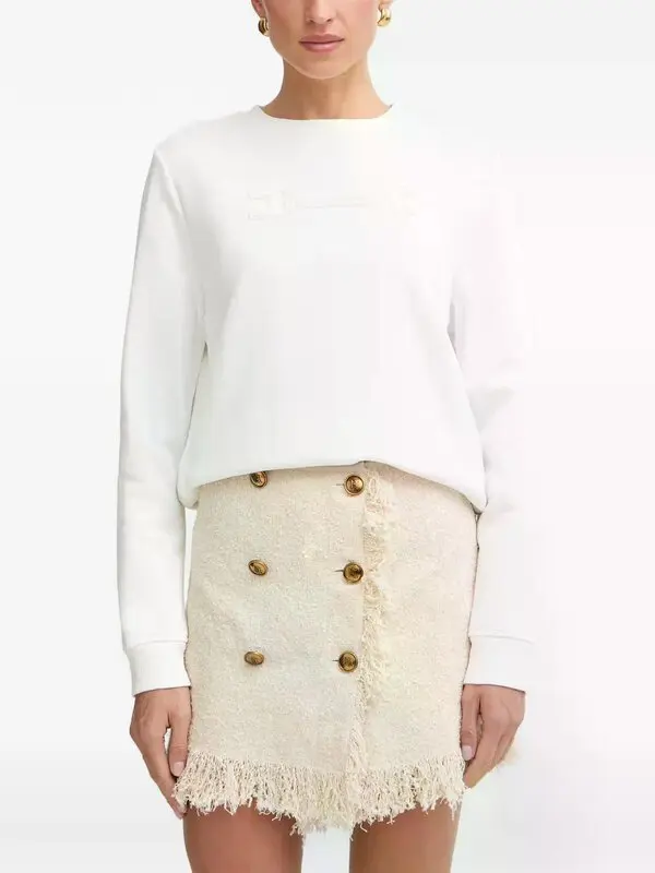 Elisabetta Franchi Embossed-logo Sweater - White