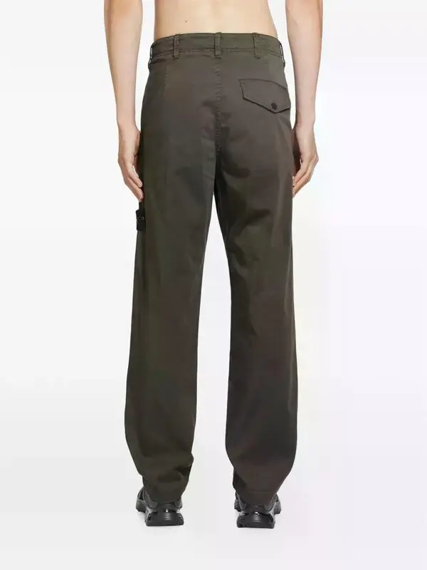 Stone Island Logo-patch Straight-leg Trousers
