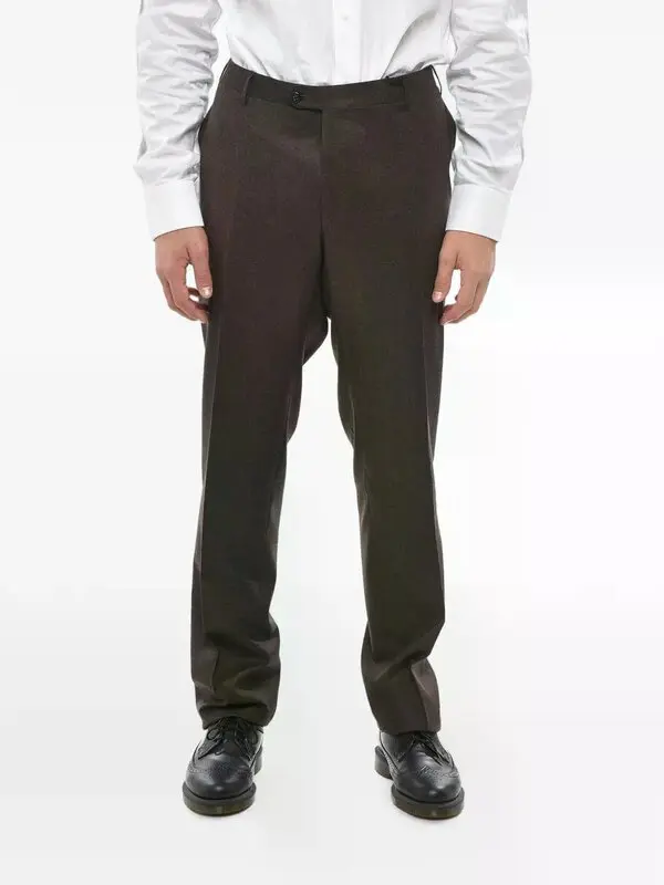 Corneliani Scalloped-hem Virgin-wool Trousers - Grey