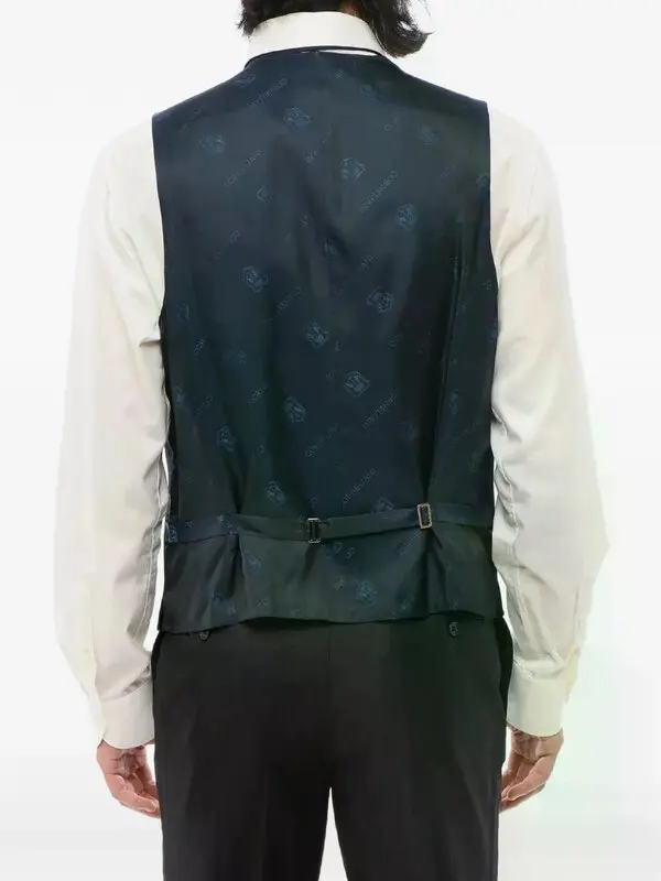 Corneliani Geometric-pattern Double-breasted Waistcoat