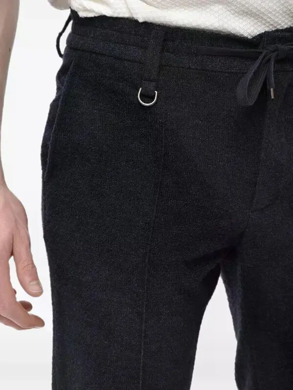 PAOLO PECORA Tweed Drawstring Tapered Trousers