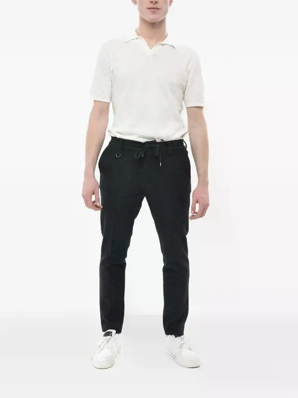 PAOLO PECORA Tweed Drawstring Tapered Trousers