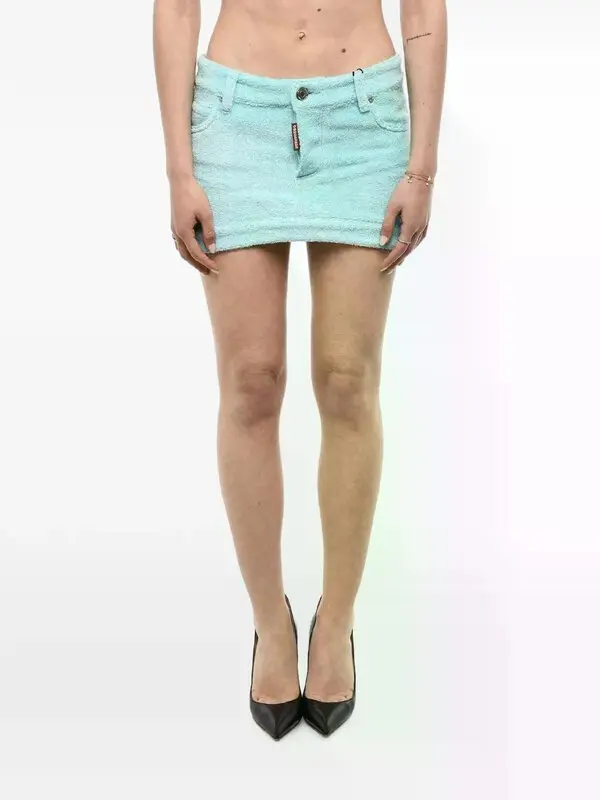 Dsquared2 Terry-cloth Short Fitted Skirt - Blue