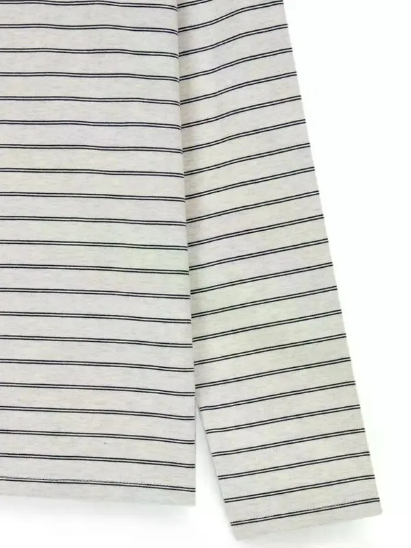STUDIO TOMBOY Long-sleeve Horizontal-striped T-shirt - Neutrals