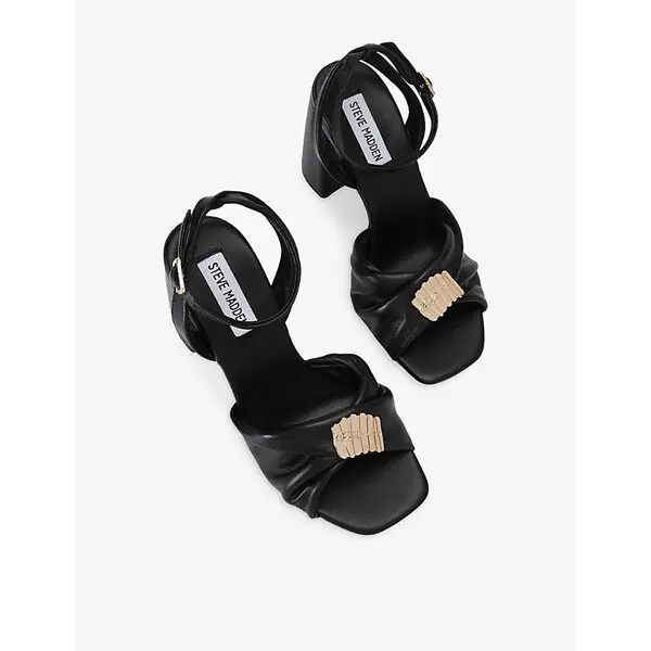Steve Madden Montage Faux-leather Block Heel Sandals