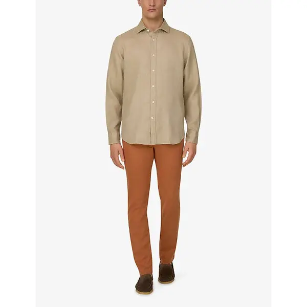 Boggi Milano Long-sleeve Regular-fit Linen Shirt
