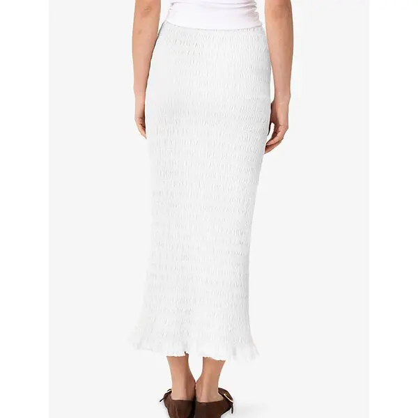 AMY LYNN Chelsea Smocked Cotton Maxi Skirt - Ivory