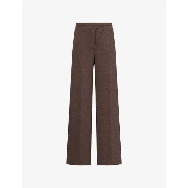 Max Mara Drawstring Wide-leg Woven Trousers - Dark Brown