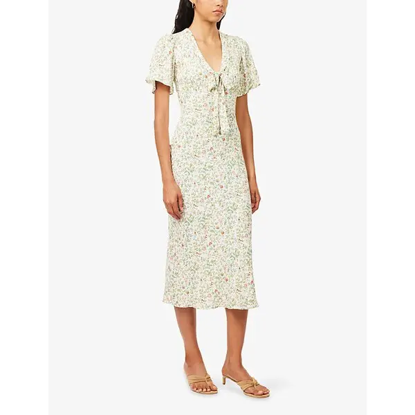 REFORMATION Tyra Floral Woven Midi Dress - Gardener