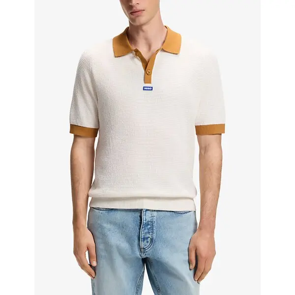 Hugo Branded Short-sleeved Cotton-knit Polo Shirt