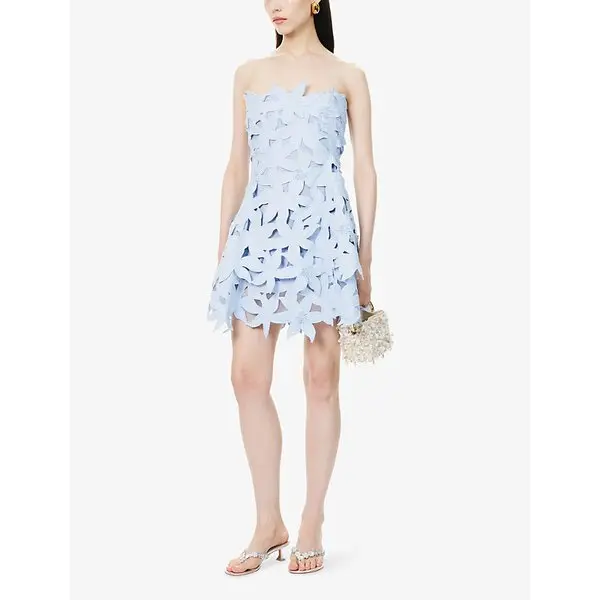 Simkhai Miri Floral Cut-out Woven Mini Dress