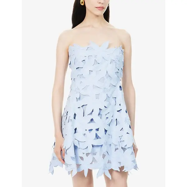 Simkhai Miri Floral Cut-out Woven Mini Dress