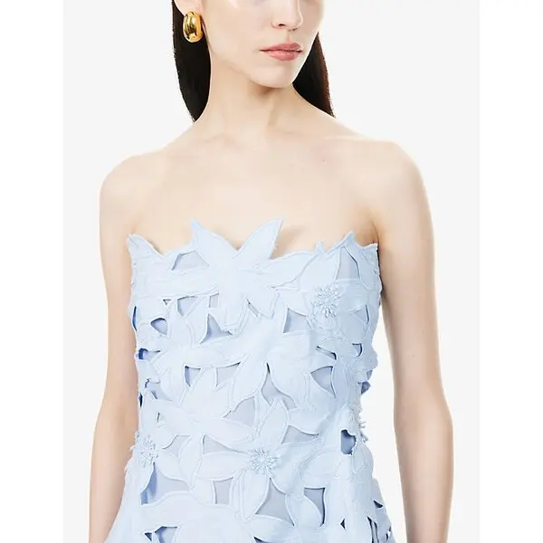 Simkhai Miri Floral Cut-out Woven Mini Dress
