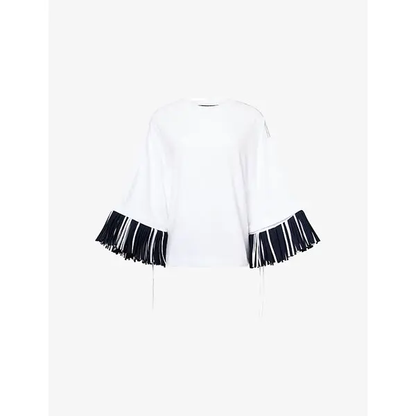 Jacquemus Le Cabana Fringed Cotton T-shirt - White
