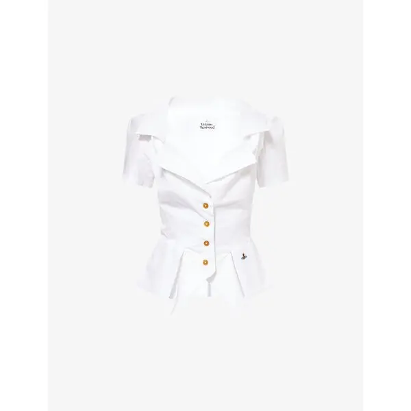 VIVIENNE WESTWOOD Monday Asymmetric Cotton Shirt - White