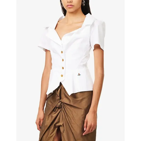 VIVIENNE WESTWOOD Asymmetric Cotton Shirt - White