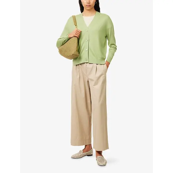Max Mara Drawstring Wide-leg Cotton Trousers