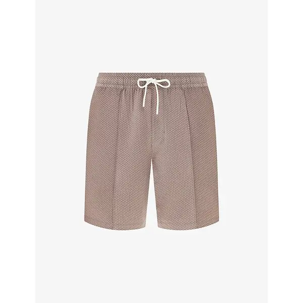 Boggi Milano Printed Drawstring Swim Shorts - Mud