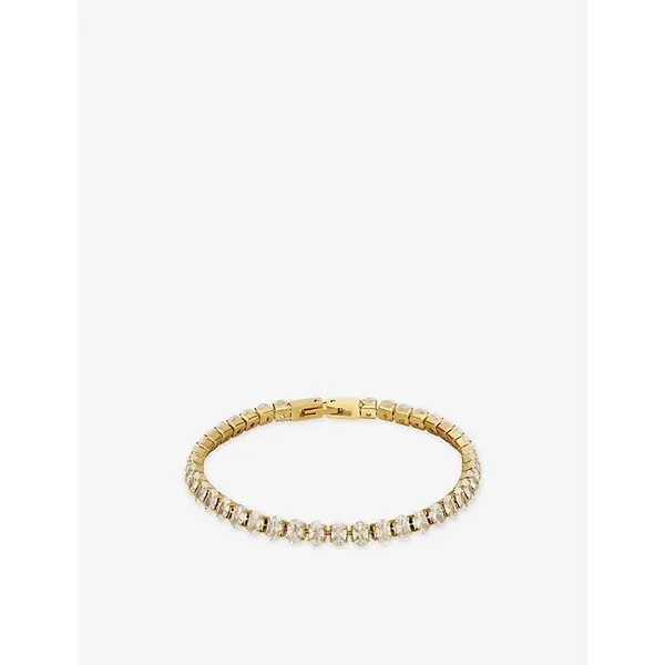 INDIGO LUNE Dahlia 18ct Plated Stainless-steel And Crystal Tennis Bracelet - Gold