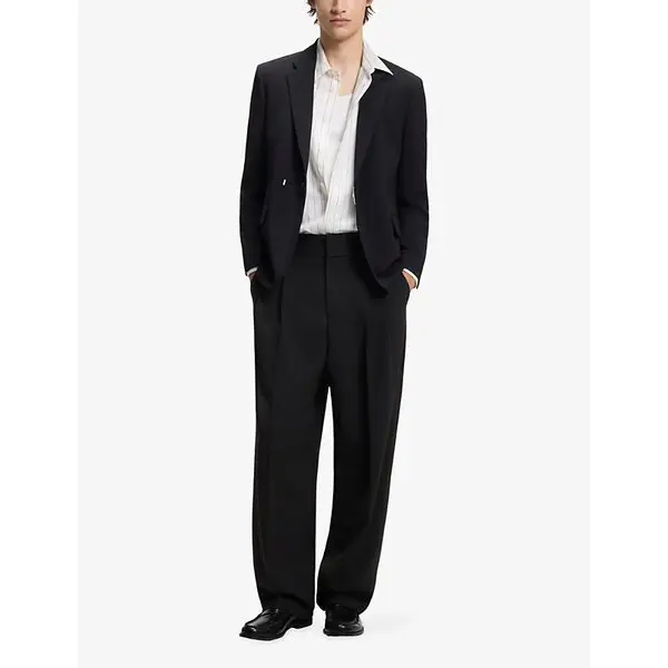 Hugo Wide-leg Adjustable-waist Woven Trousers