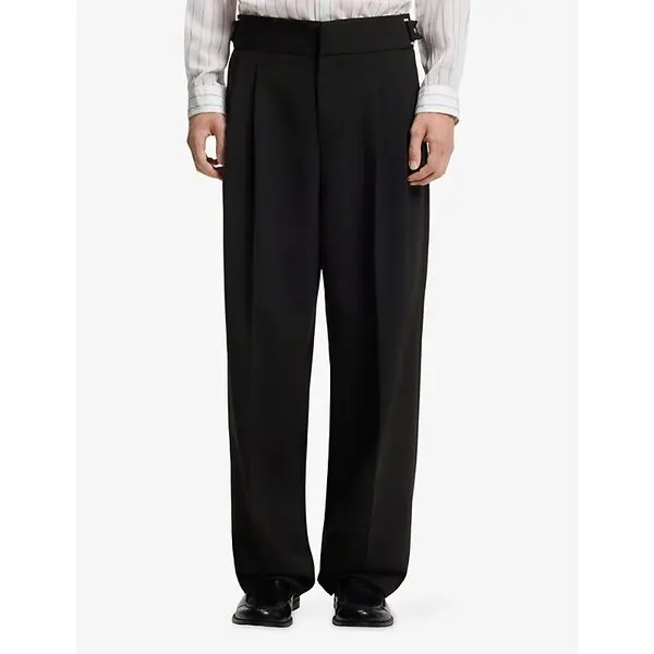Hugo Wide-leg Adjustable-waist Woven Trousers