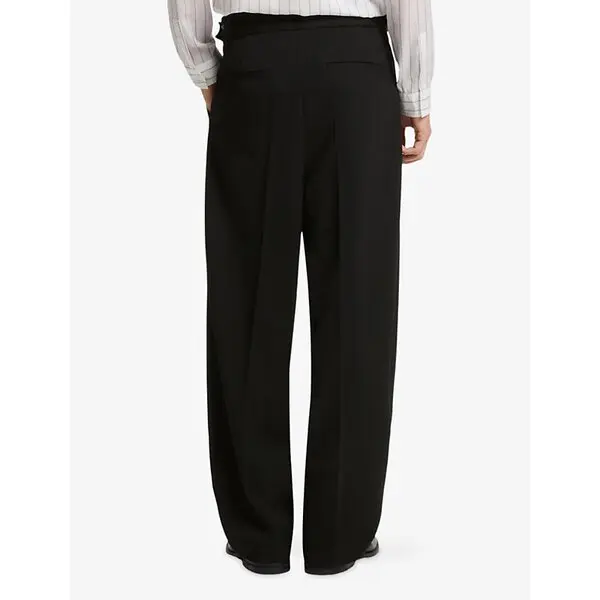Hugo Wide-leg Adjustable-waist Woven Trousers