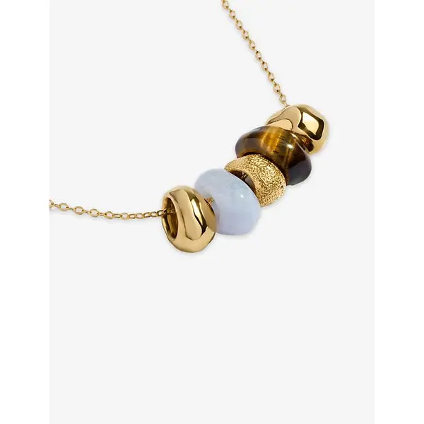 Monica Vinader 18ct Yellow Vermeil Chain Necklace With Multi-gemstone Charms