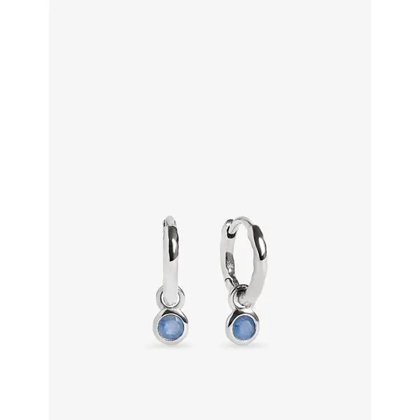 Monica Vinader September Birthstone Sterling- And Blue Sapphire Huggie Earrings - Silver