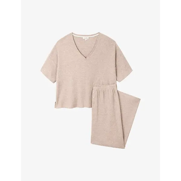 THE WHITE COMPANY Relaxed-fit Waffle-texture Cotton Pyjamas - Oatmeal