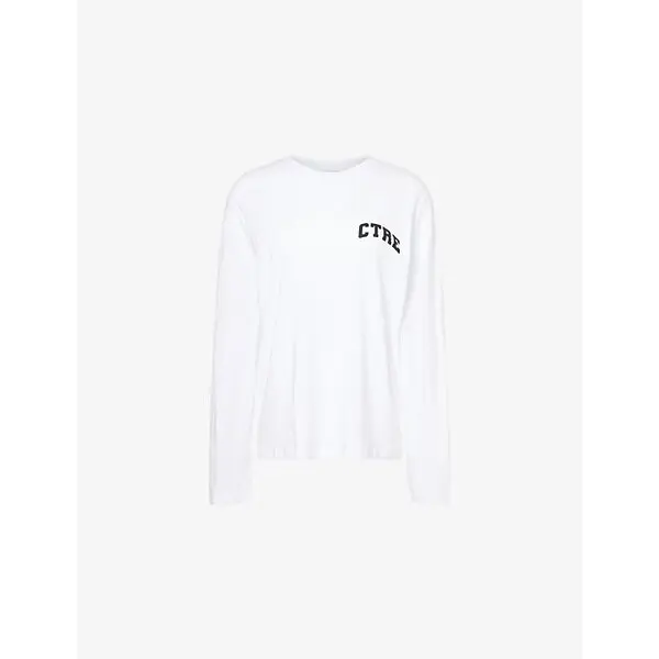 THE COUTURE CLUB Logo-print Long-sleeve Cotton-blend T-shirt - White