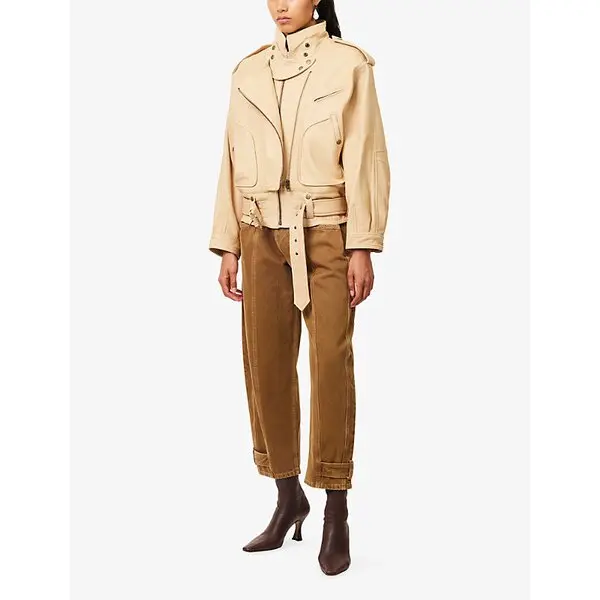 Isabel Marant Étoile Farza Funnel-neck Leather Jacket