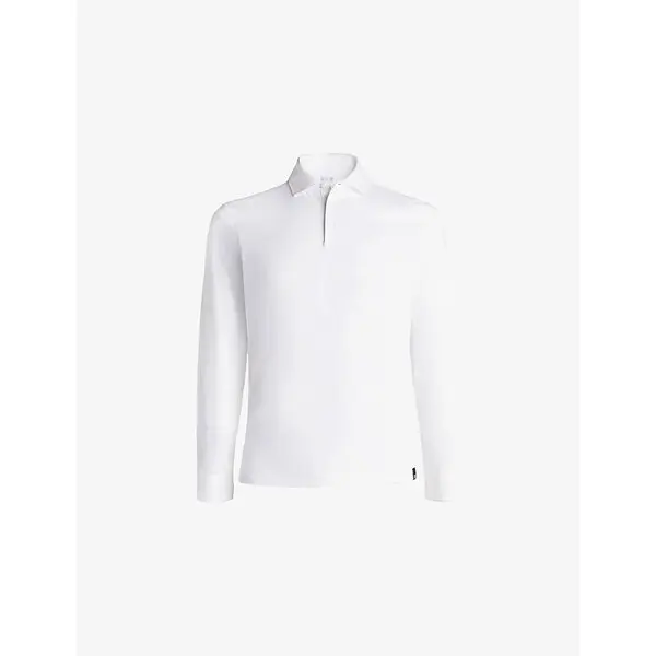 Boggi Milano Long-sleeve Supima-cotton Polo Shirt - White