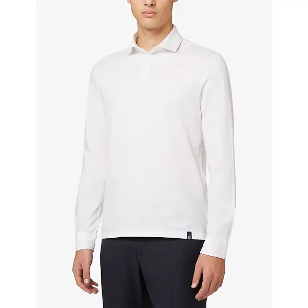Boggi Milano Long-sleeve Supima-cotton Polo Shirt