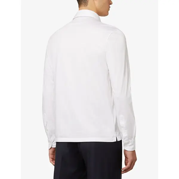 Boggi Milano Long-sleeve Supima-cotton Polo Shirt