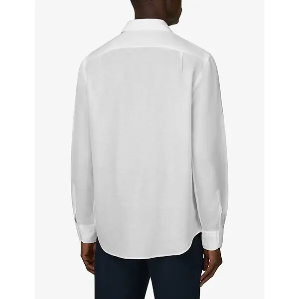 Boggi Milano Long-sleeve Regular-fit Linen-blend Shirt