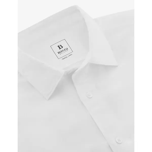 Boggi Milano Long-sleeve Regular-fit Linen-blend Shirt