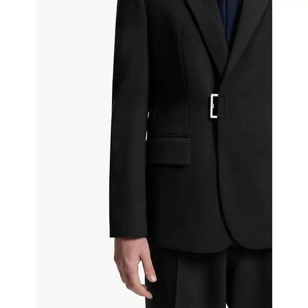 Hugo Slim-fit Metal-buckle Woven Blazer