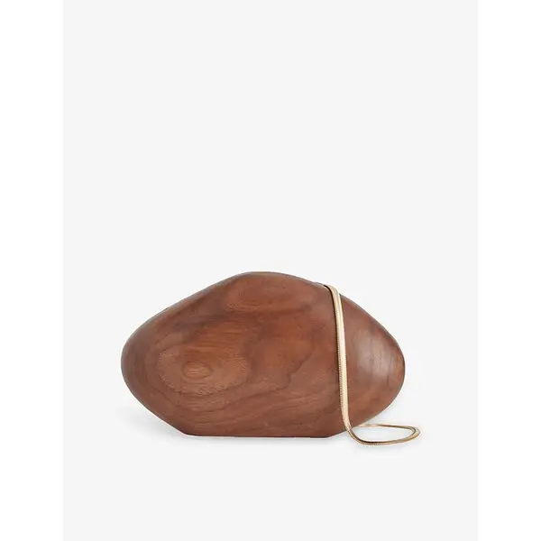 AMANU The Tokai Wood Clutch Bag - Brown