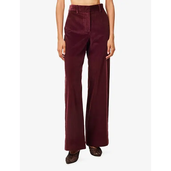 Max Mara Regular-fit Wide-leg Cotton-corduroy Trousers