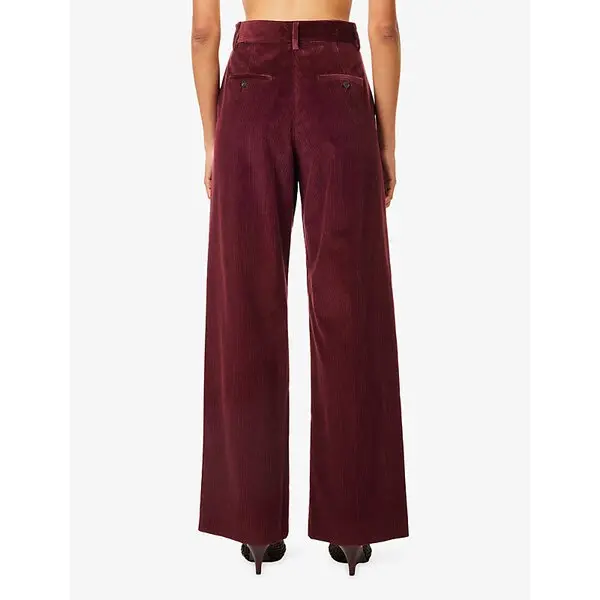 Max Mara Regular-fit Wide-leg Cotton-corduroy Trousers