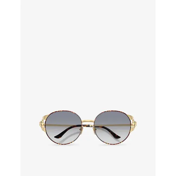 Versace Ve2303 Round-frame Metal Sunglasses
