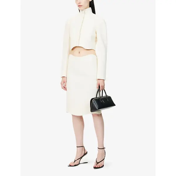 Alaïa Scallop-trim Cropped Wool Jacket