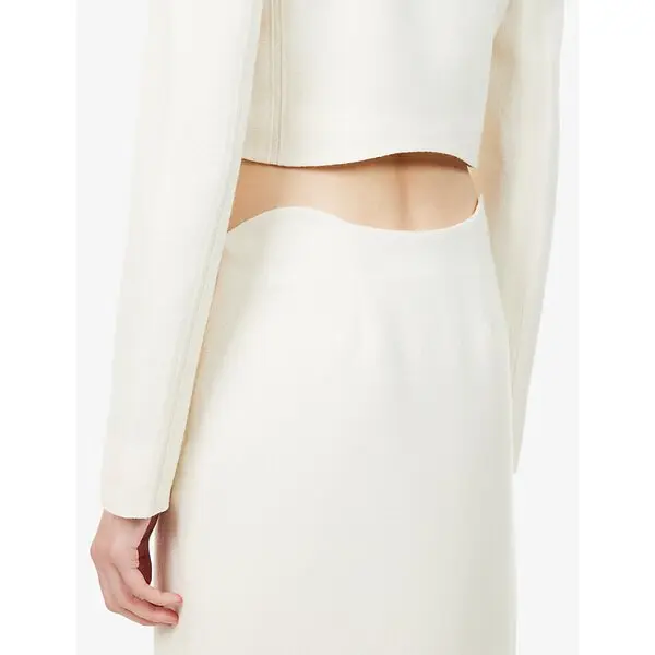 Alaïa Scallop-trim Cropped Wool Jacket
