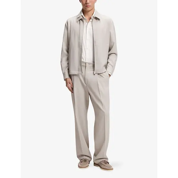 BOSS Collared Relaxed-fit Wool Jacket