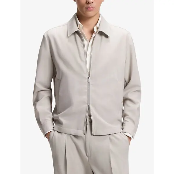 BOSS Collared Relaxed-fit Wool Jacket