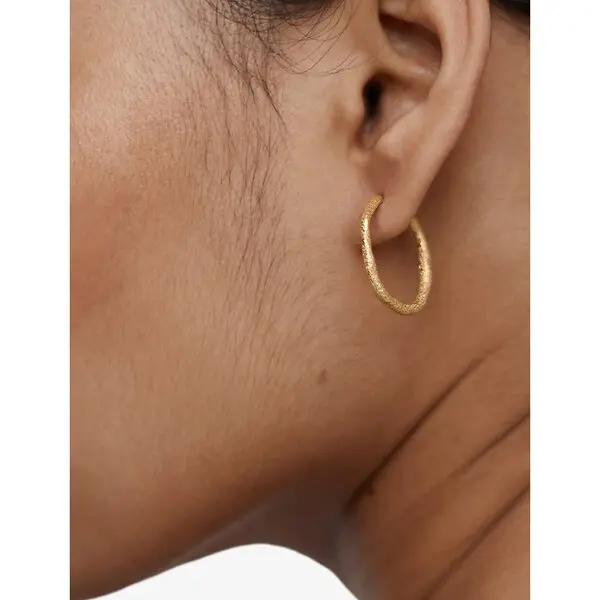 Monica Vinader Antica Textured Slim Medium Hoops