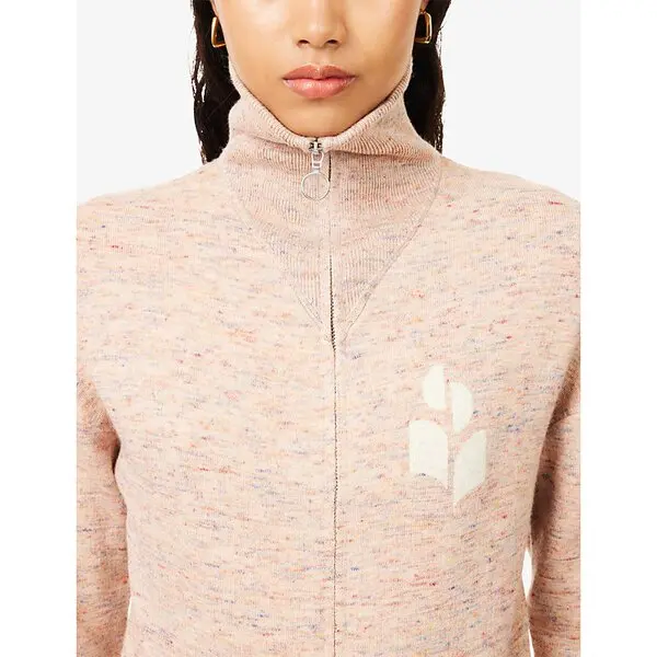 Isabel Marant Étoile Koxy Logo Zip-up Knit Cardigan