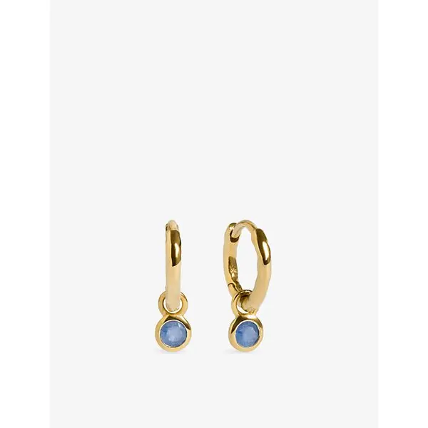 Monica Vinader September Birthstone 18ct Yellow- Vermeil And Blue Sapphire Huggie Earrings - Gold