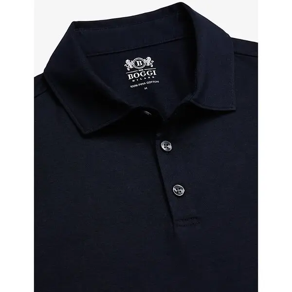 Boggi Milano Long-sleeve Supima-cotton Polo Shirt