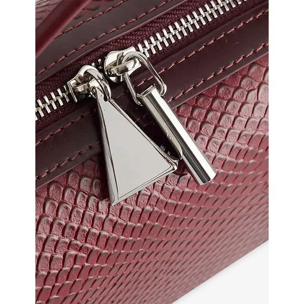 VERAFIED Café Mini Python-print Leather Shoulder Bag